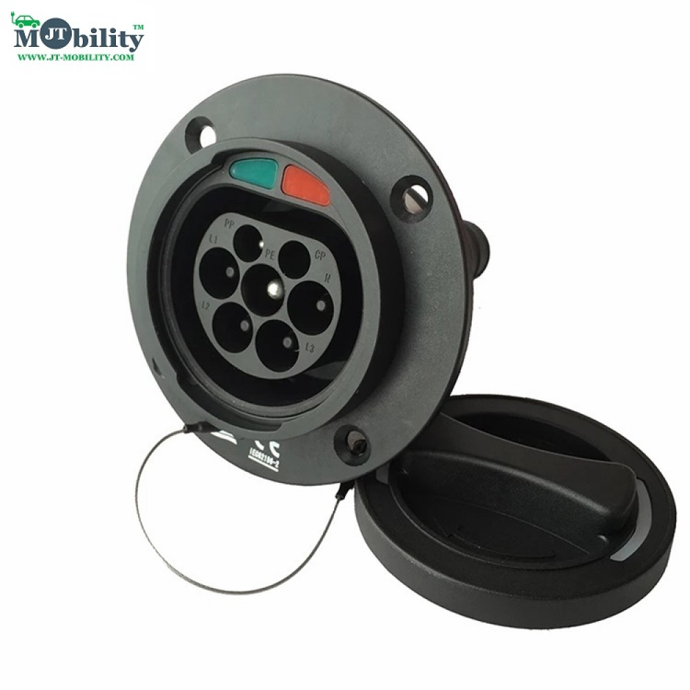 Single/Three Phase 32A Type 2 IEC 62196-2 male Inlet Socket for EV ...